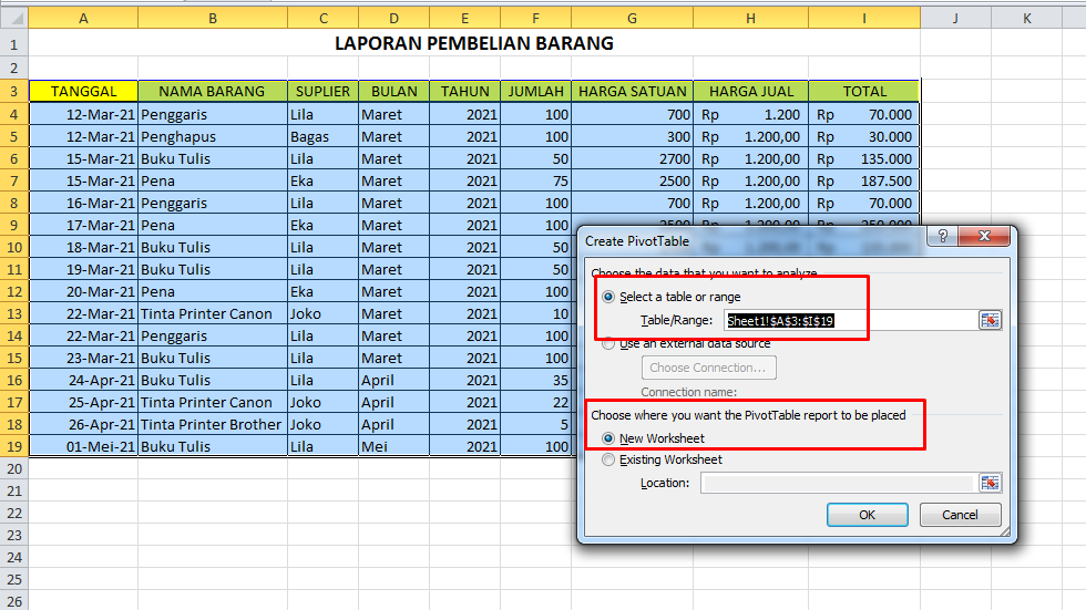 Belajar dan Membuat Pivot Table Excel Mudah - LCC Pekanbaru